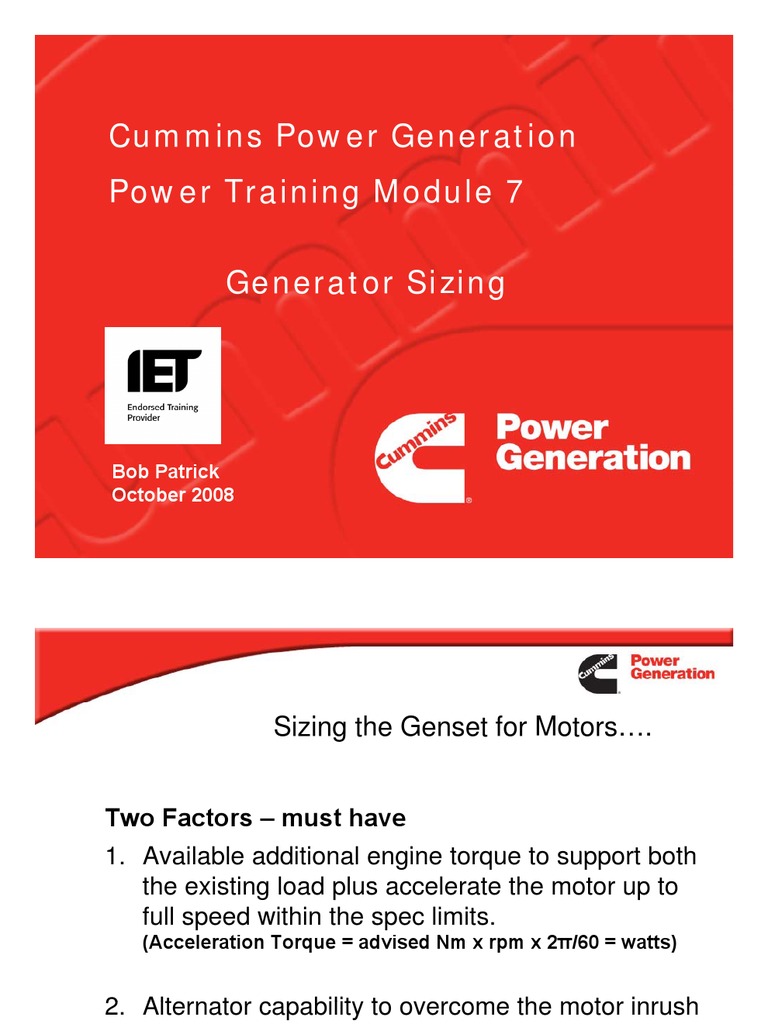 03 Generator Selection Tool - GENSIZE Bob Patrick Oct08 Form ...