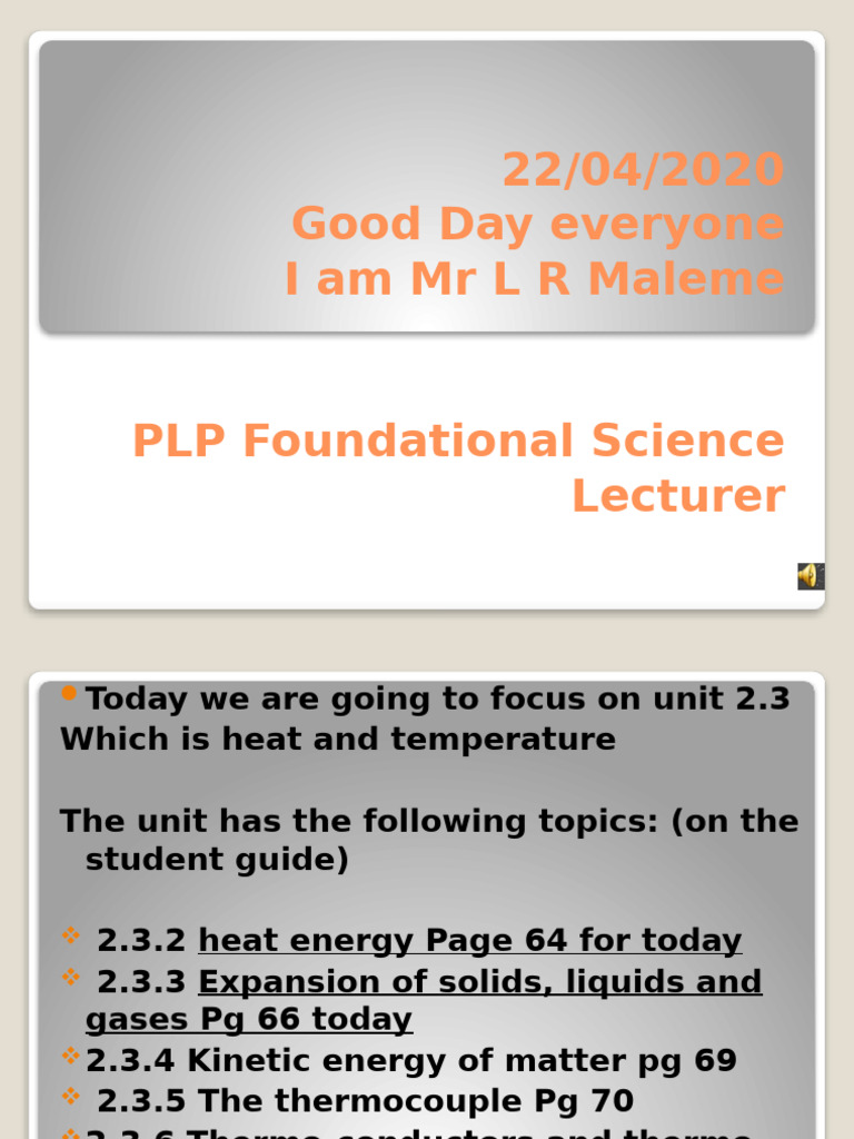 PLP Science Unit 2.3 Heat Temperature | PDF | Temperature | Heat