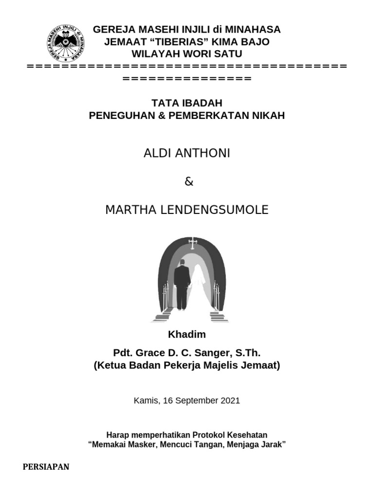Pemberkatan Nikah Aldi dan Martha | PDF
