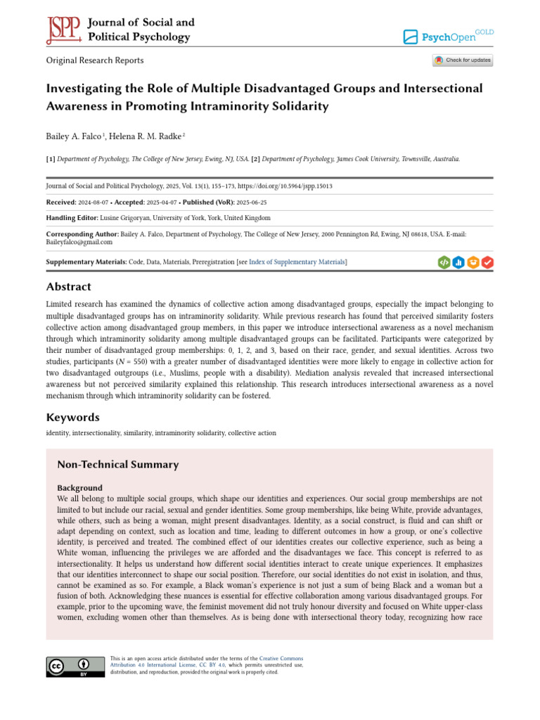 Investigating The Role of Multiple Disadvantaged Groups and ...