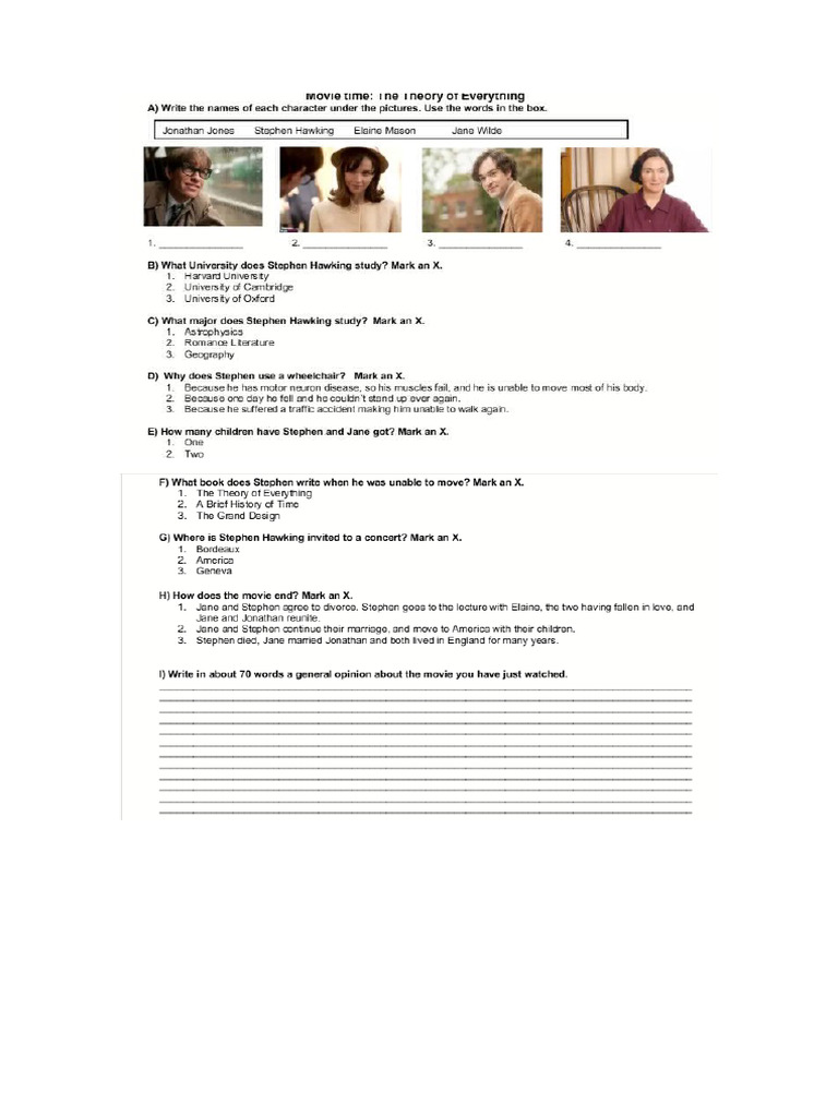 Movie Comprehension 1 | PDF