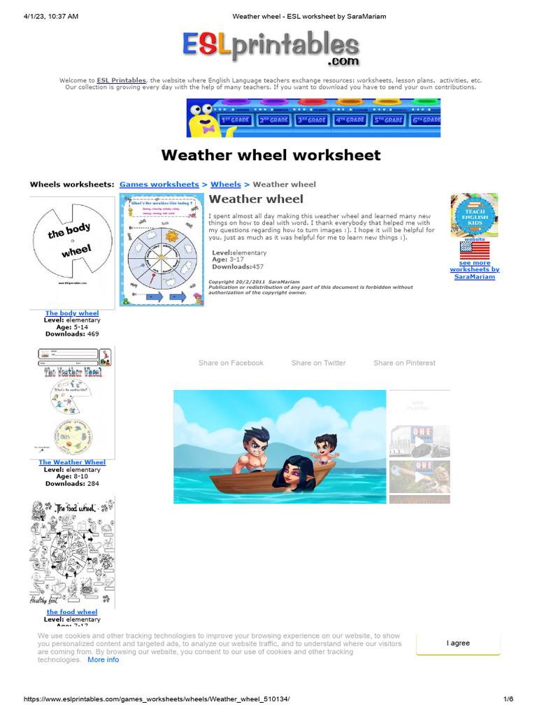 Weather Wheel ESL Worksheet | PDF | Human Communication | Languages
