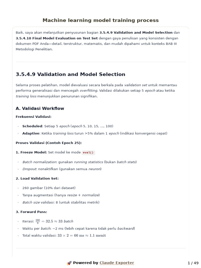 Proses Pelatihan Model Machine Learning | PDF