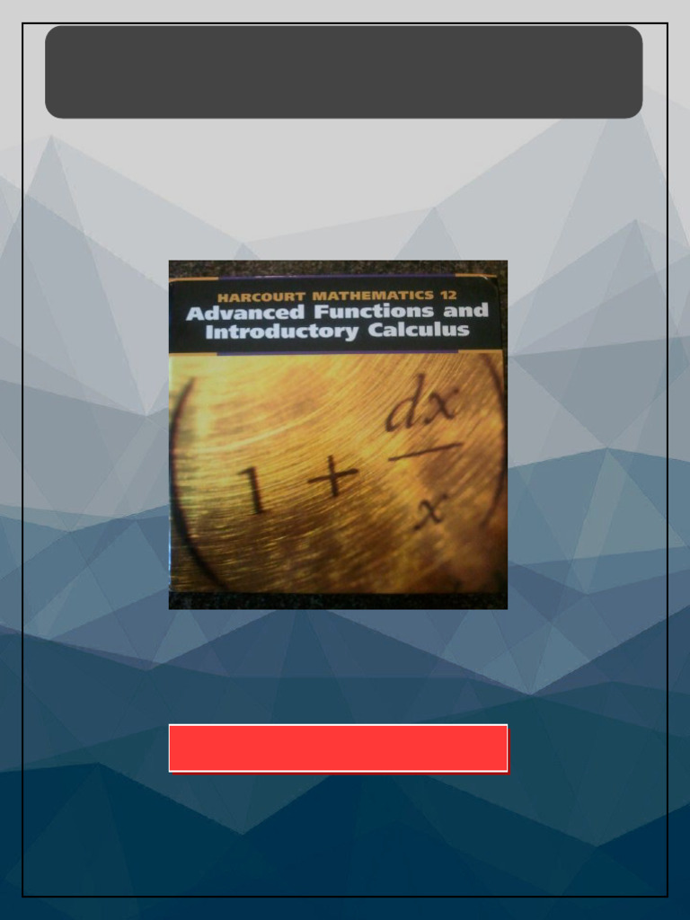 Harcourt Advanced Functions and Introductory Calculus 1st Edition Ruth ...