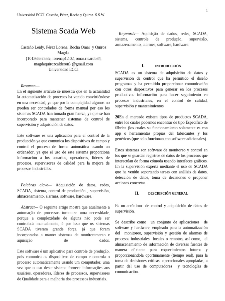 articulos IEEE SIstema scada web | PDF | Scada | Software