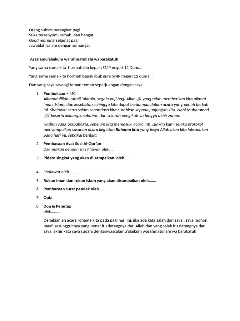 ROHAMA PIDATO | PDF