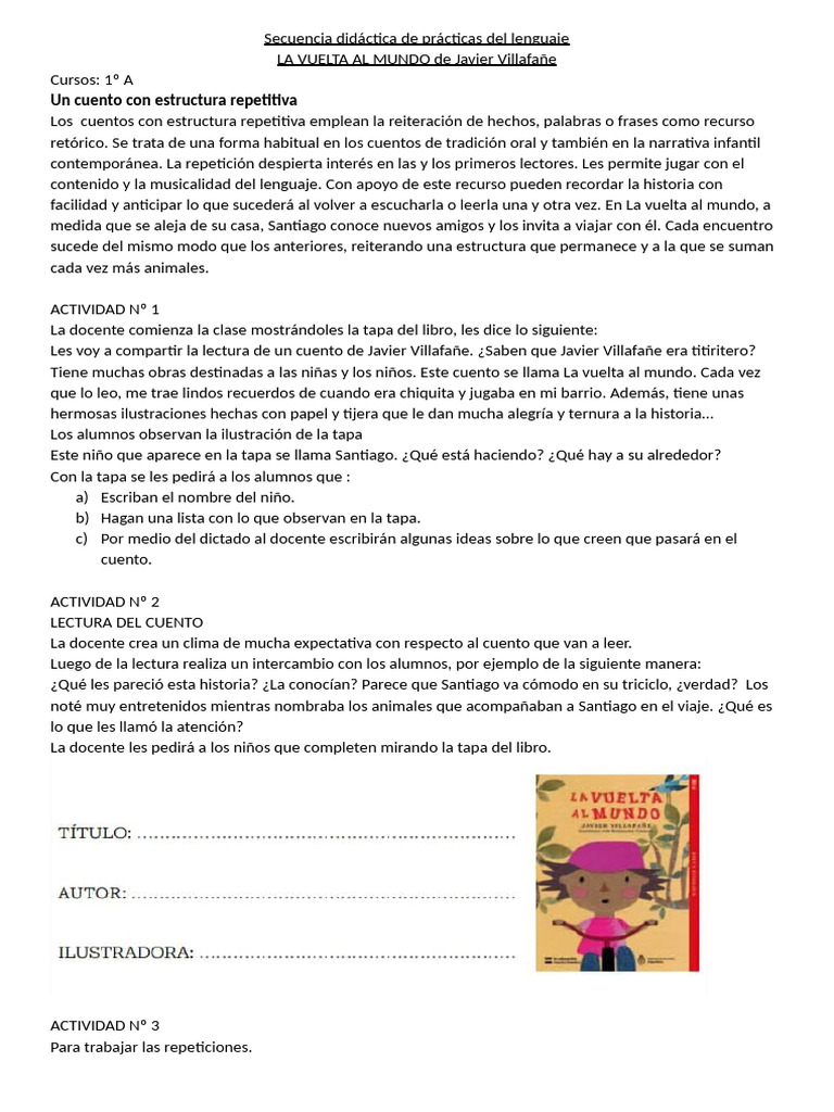Actividades de "La vuelta al mundo" | PDF