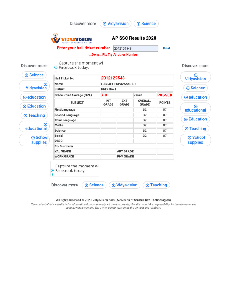 AP SSC Results 2020, Andhra Pradesh SSC Results 2020, SSC Marks, 10th ...