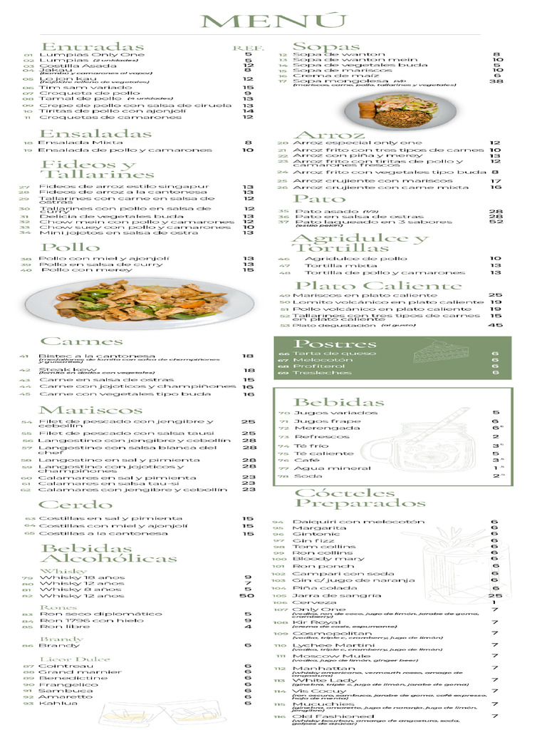 Menu Only One | PDF