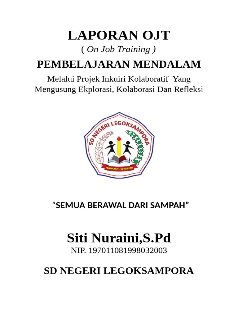 COPER LAPORAN OJT | PDF