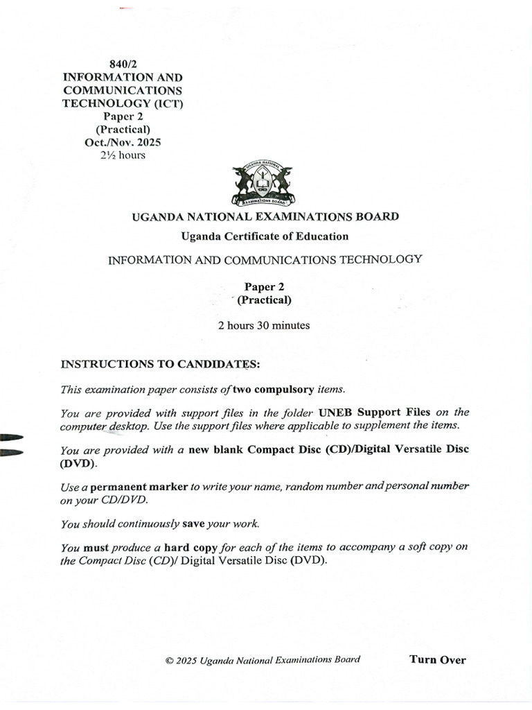 Uce Ict Paper 2 2025 | PDF