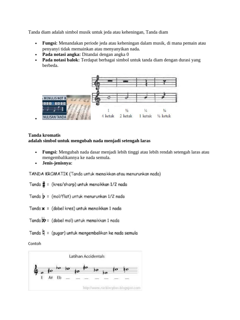 Fungsi dan Arti Tanda Diam dalam Musik | PDF