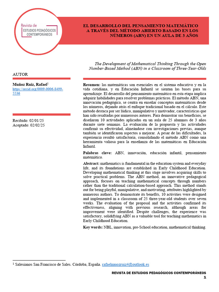 Muñoz Ruiz | PDF | Educación de la primera infancia | Plan de estudios