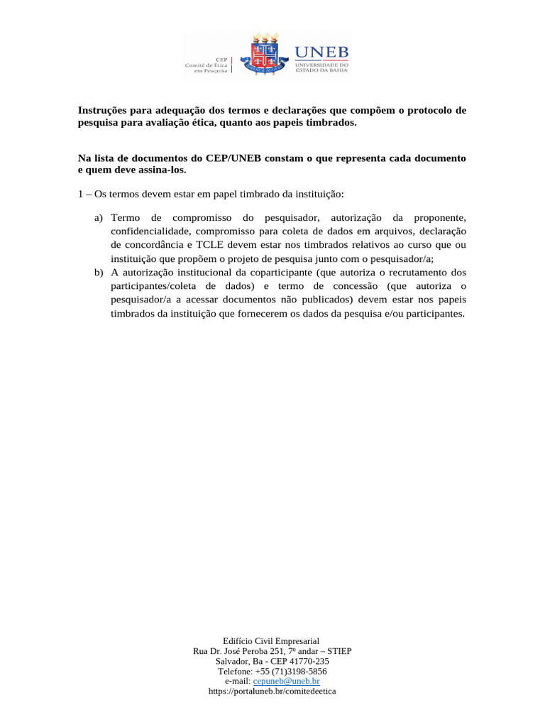 Instrucoes Para Preenchimento Dos Termos e Declaracoes | PDF