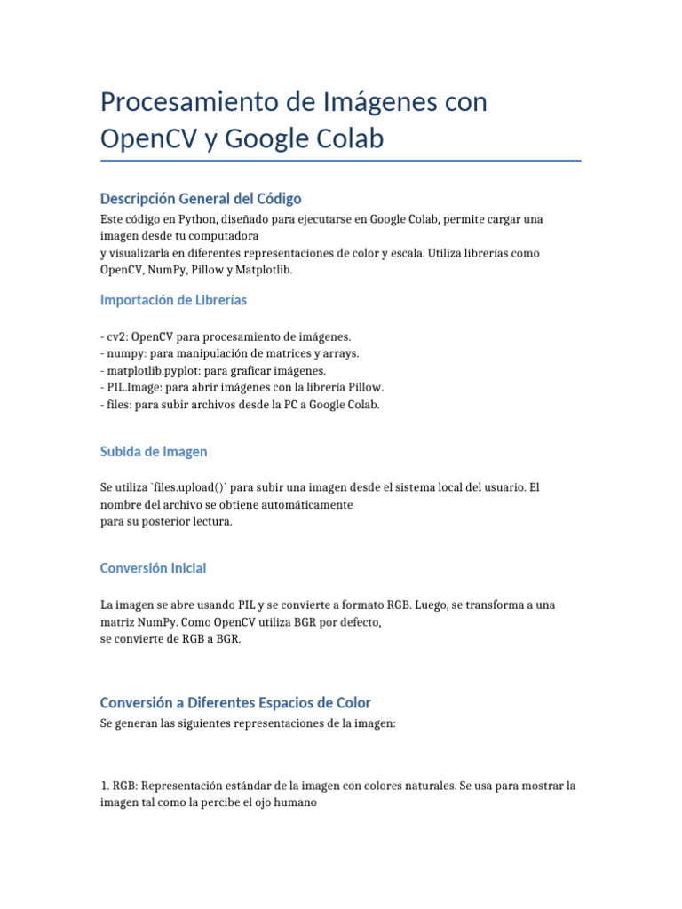 Procesamiento Imagenes OpenCV | PDF | Color | Modelo de color Rgb