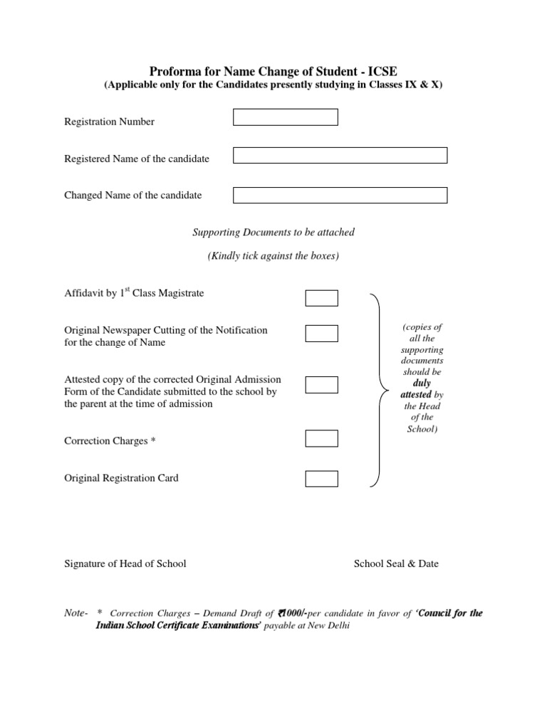 Student Name Change Application Form | PDF | Career & Growth | Finance ...