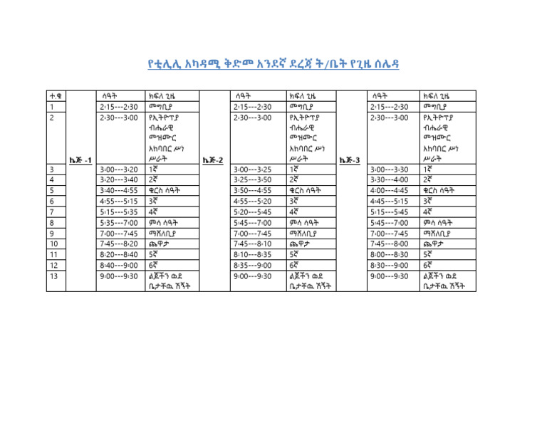 Time Tabel | PDF
