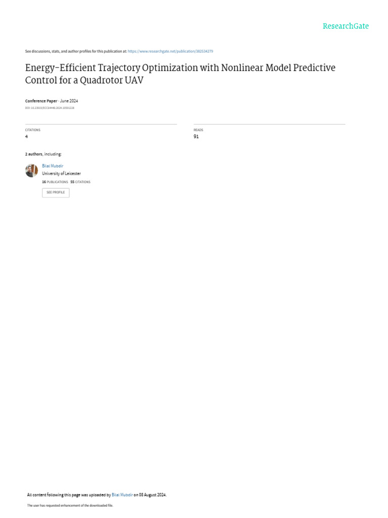 Energy-Efficient Quadrotor Control | PDF | Quadcopter | Efficient ...