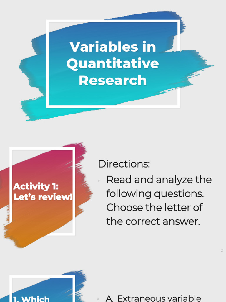 Understanding Variables in Research | PDF | Level Of Measurement ...