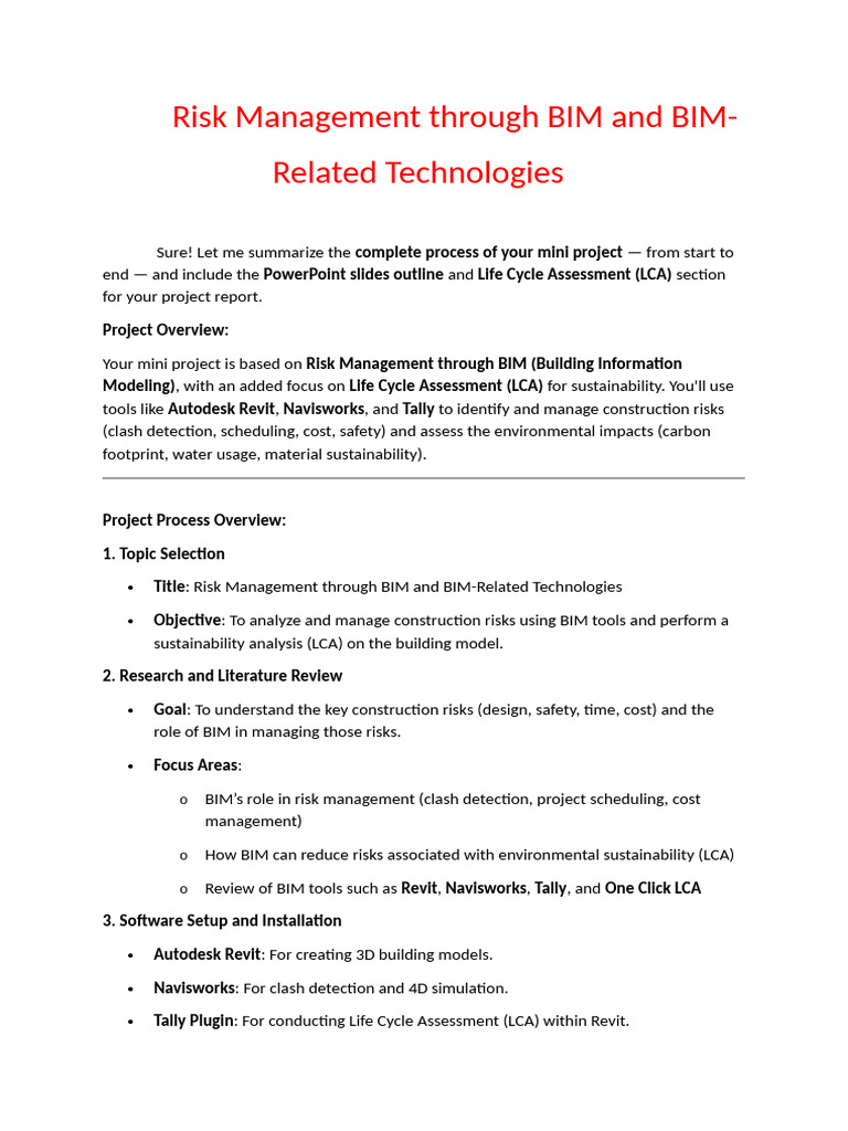 BIM for Risk Management and Sustainability | PDF | Life Cycle ...