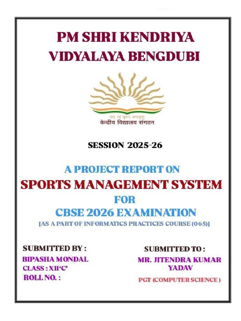 Sport Management System by KVBD | PDF