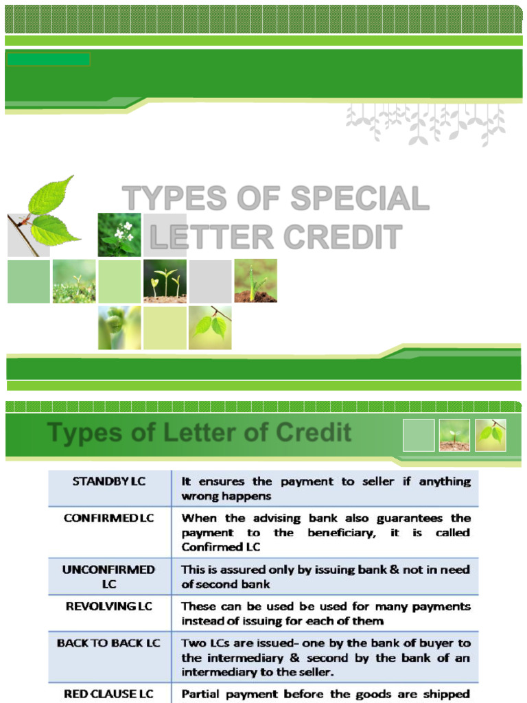 Lesson 8 - Types of Special LC | PDF | Letter Of Credit | Service ...