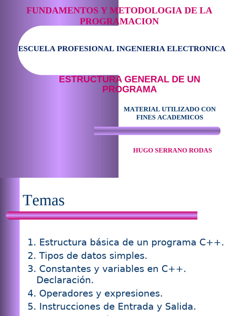 Estructura de Un Programa | PDF | C ++ | Programa de computadora