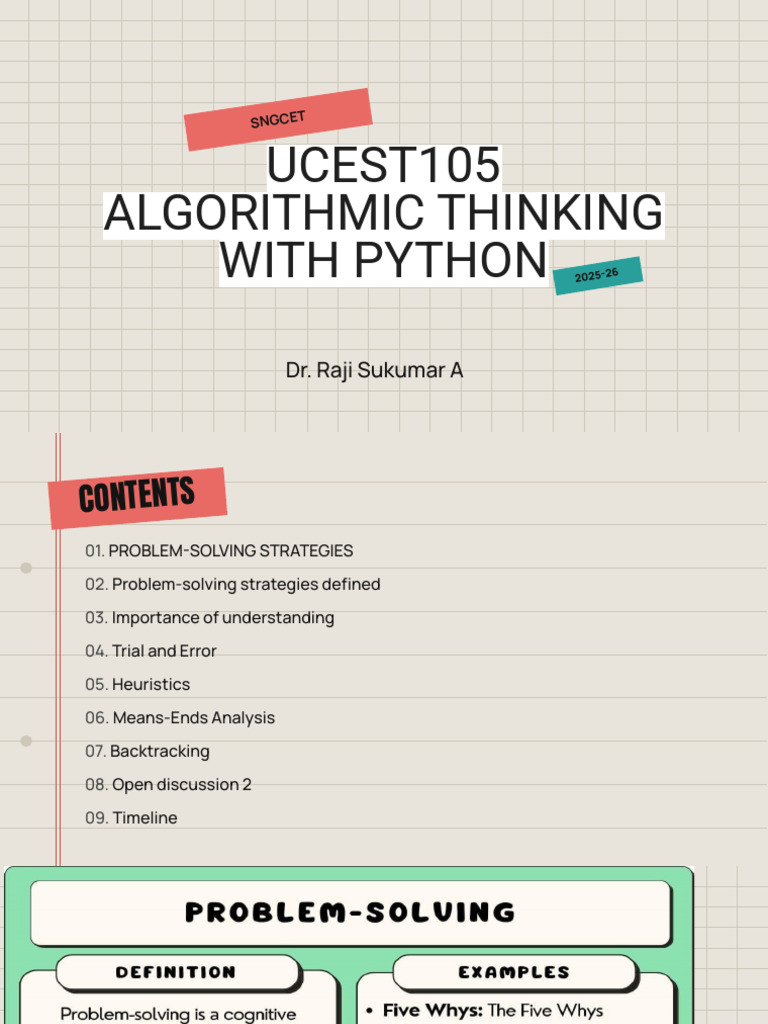 Ucest105 Algorithmic Thinking With Python Module-1 (1) | PDF | Cognition | Cognitive Science