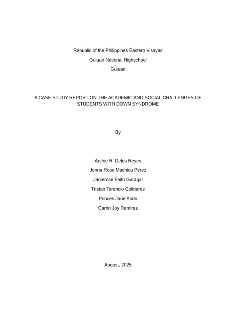 Academic and Social Challenges of Down Syndrome Students | PDF ...