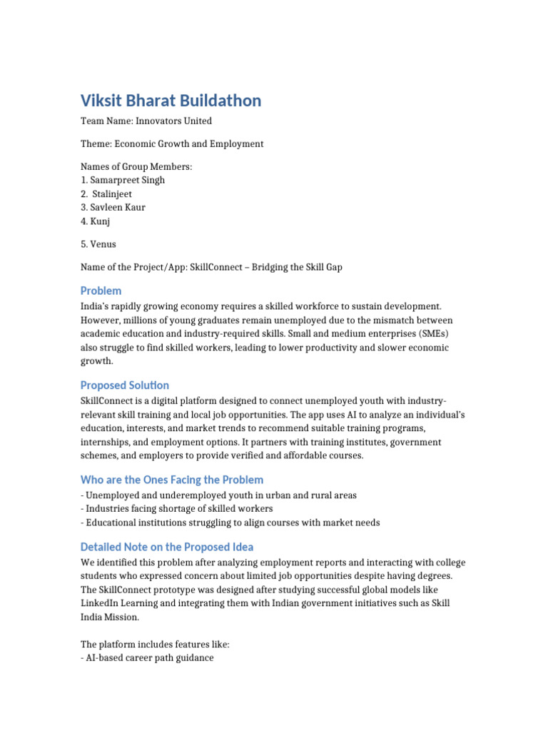 Viksit Bharat Project | PDF