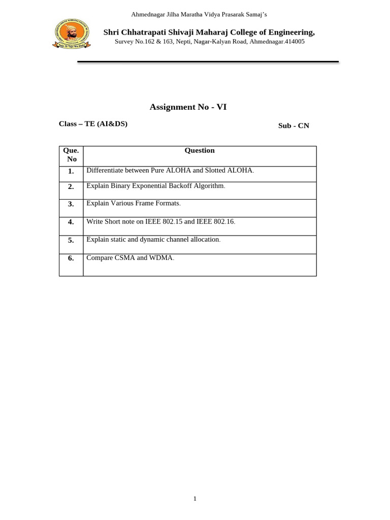 CN Assignment 6 | PDF