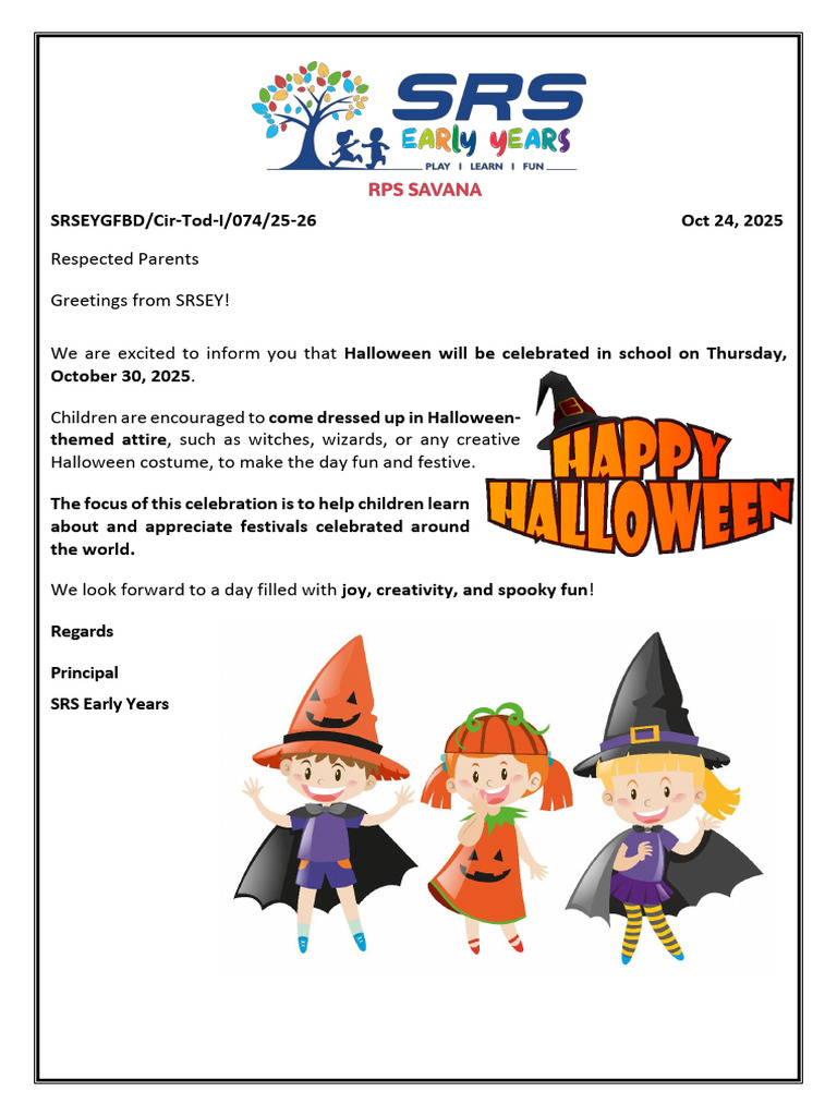 Circular 074 Halloween Tod I Oct 24, 2025 Manpreet | PDF
