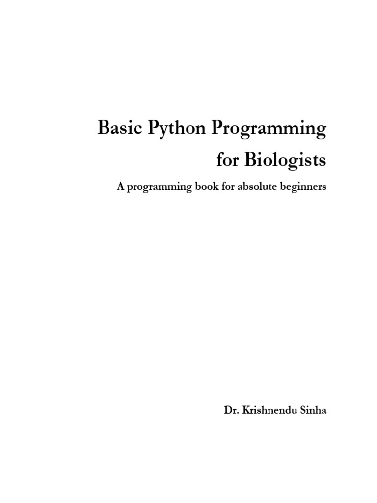 Basic_Python_Programming_for_Biologists | PDF | Parameter (Computer Programming) | Integer ...