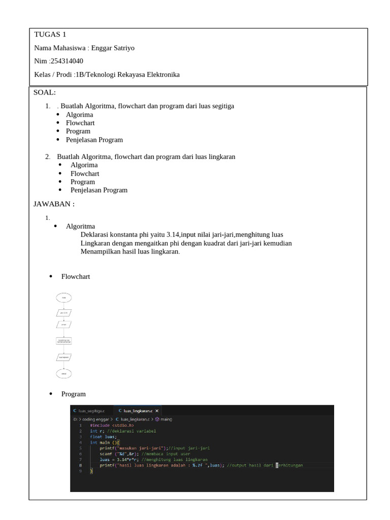 Enggar Satriyo - Tugas 1 Pemograman | PDF