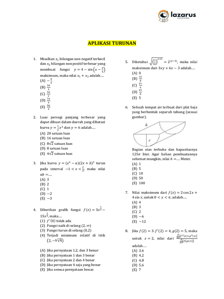 Tka Matematika_soal Dan Pemabahasan | PDF