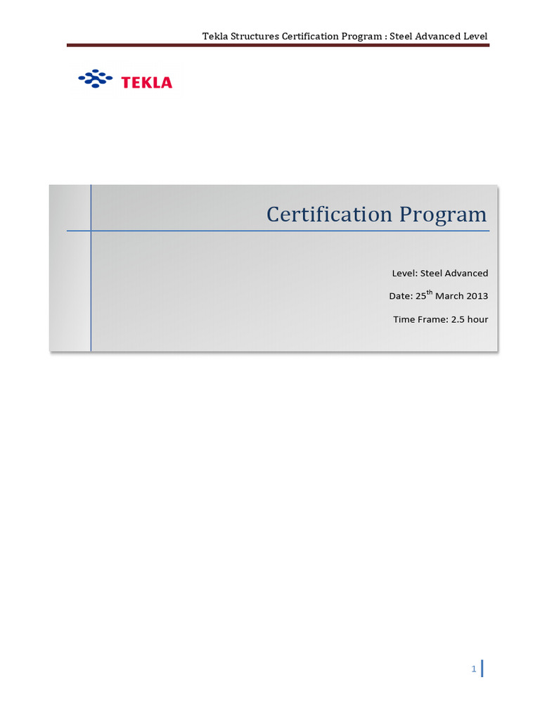 Tekla Structures Steel Advanced Certification | PDF | System Software ...