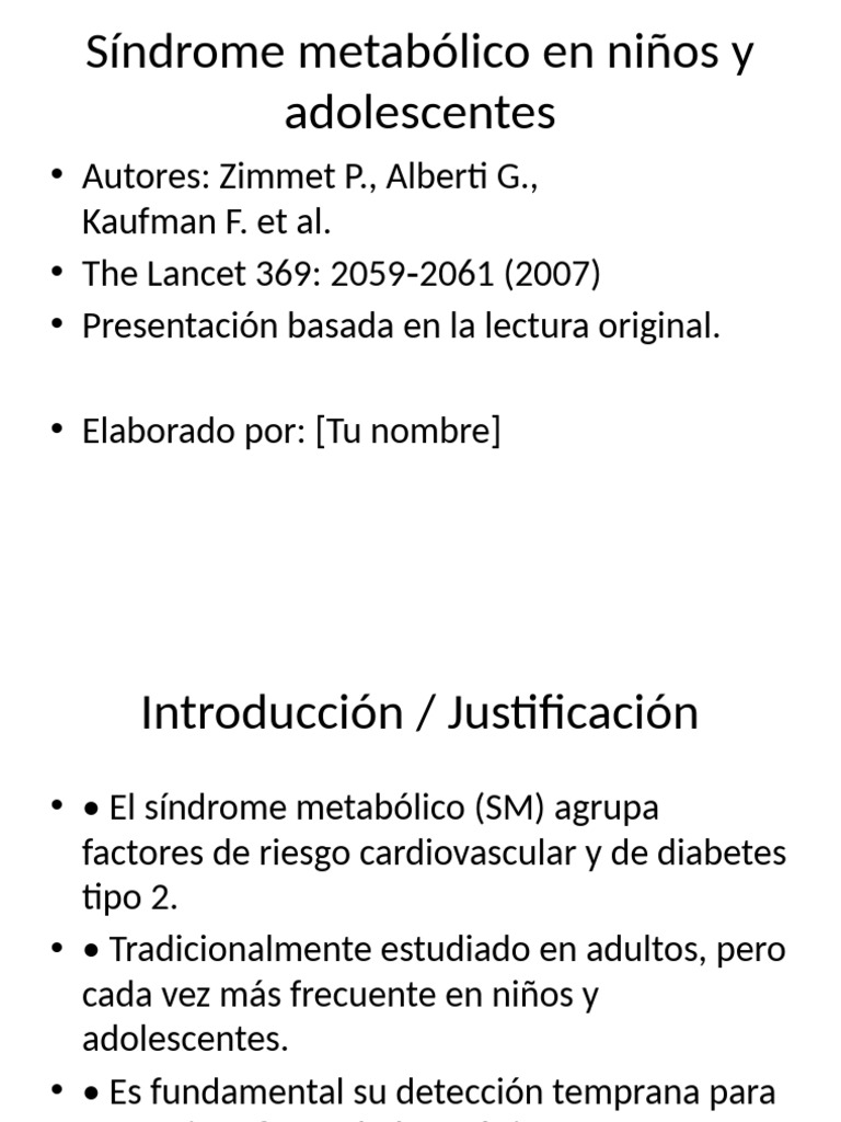Sindrome Metabolico Zimmet 2007 | PDF | Síndrome metabólico ...