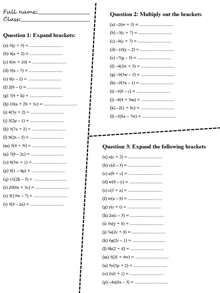 (G6) Expand Brackets | PDF