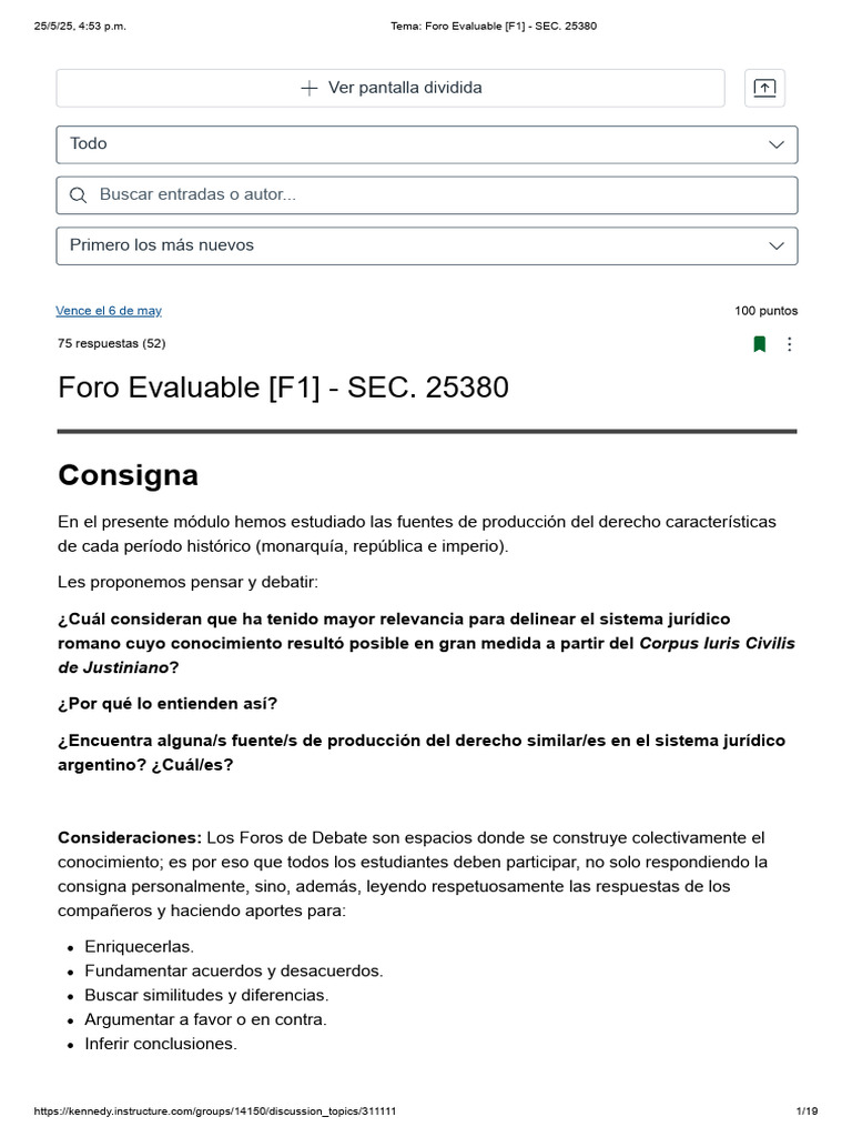 DERECHO ROMANO Tema_ Foro Evaluable [F1] - SEC. 25380 HOJA 2 | PDF | Ley romana | Derecho civil ...