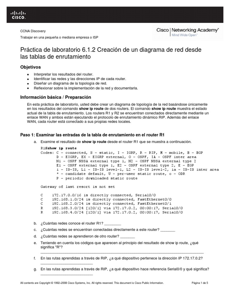 Lab | PDF | Enrutador (Computación) | Dirección IP