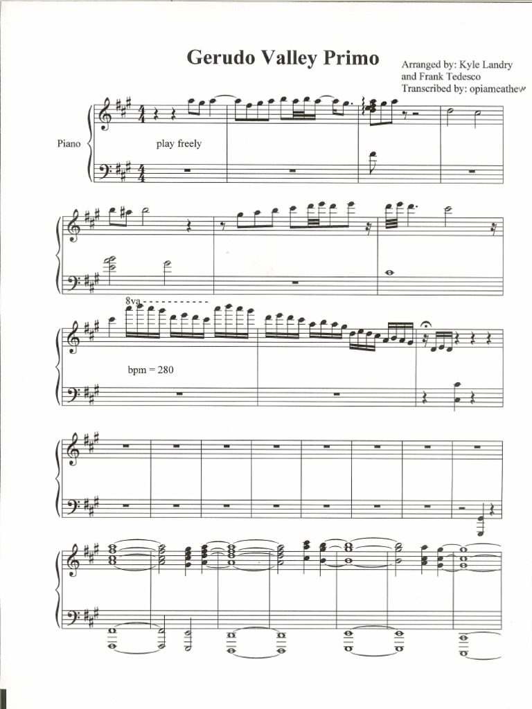 Gerudo Valley Piano Sheet Music | PDF | Art