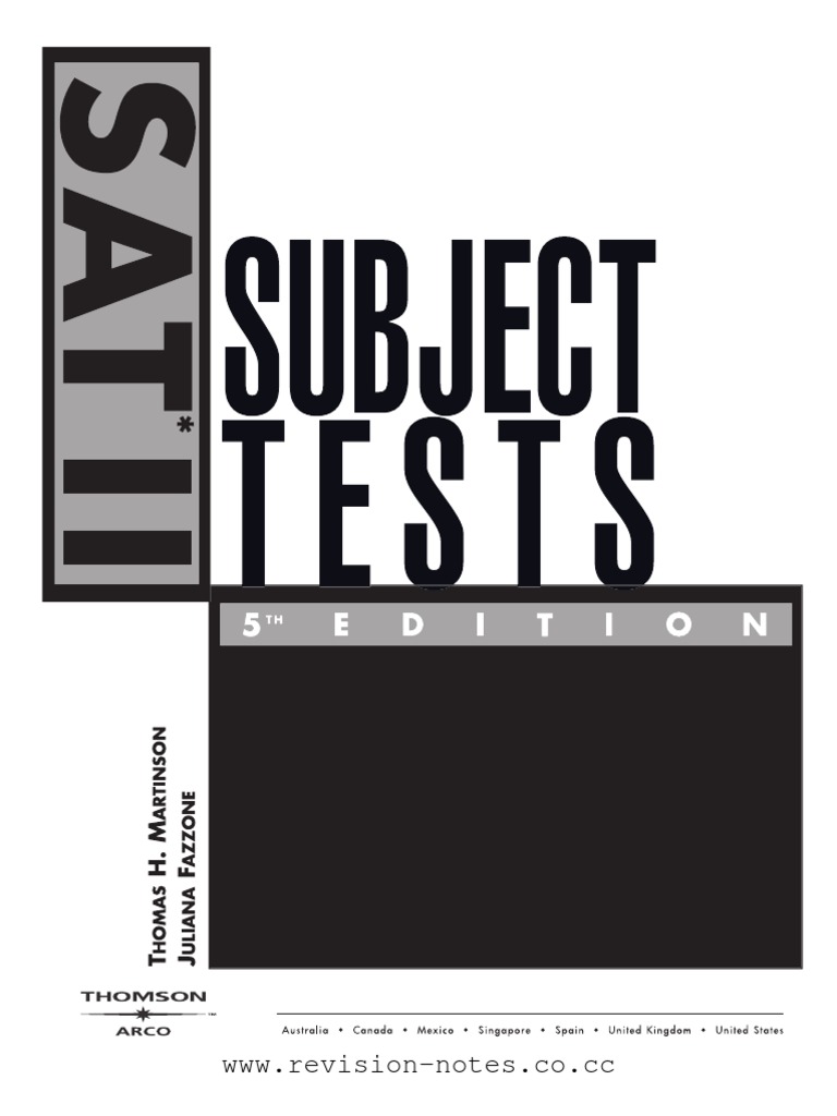 SAT II Subject Tests | PDF | Sat | Test (Assessment)