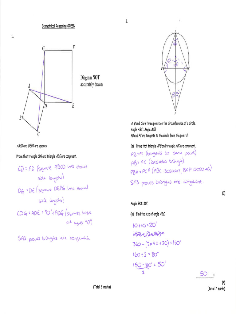 Congruence and Similarity Answers | PDF
