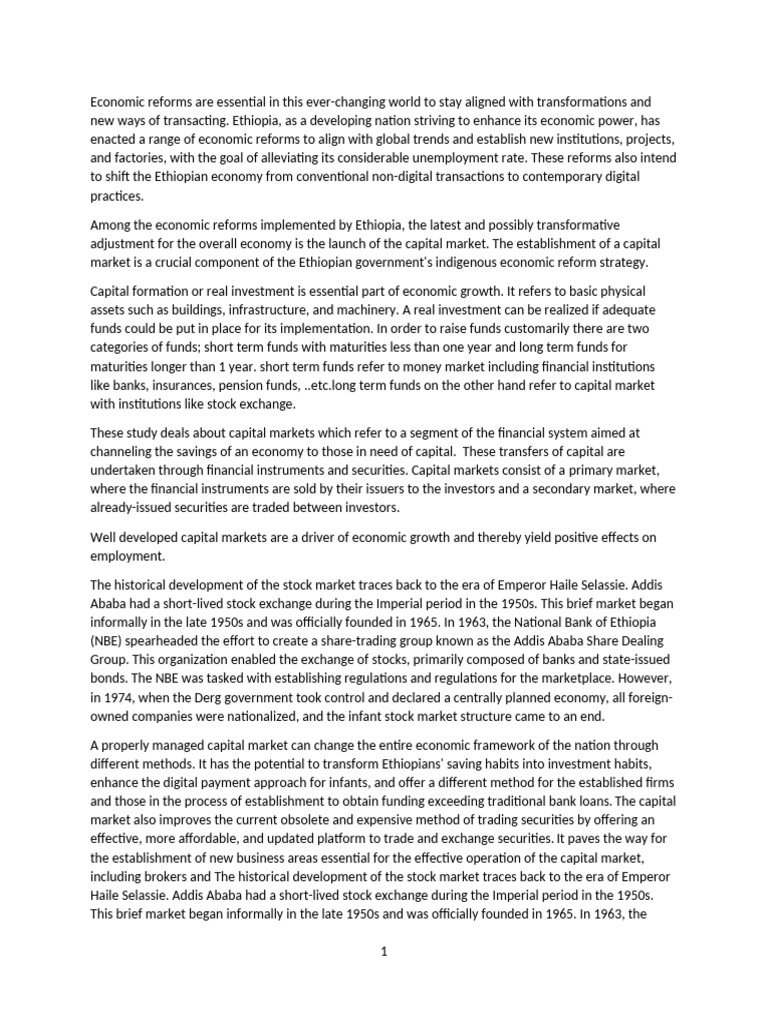 Economic Reforms Are Essential in This Ever | PDF | Capital Market ...