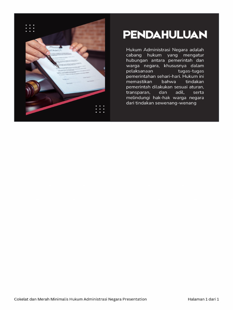 Cokelat Dan Merah Minimalis Hukum Administrasi Negara Presentation ...
