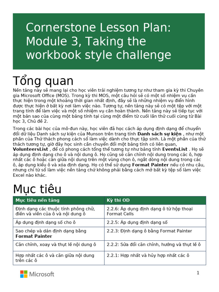 Lesson Plan Cornerstone M3 | PDF