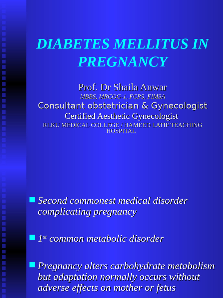 Diabetes Mellitus in Pregnancy Overview | PDF | Diabetes | Gestational ...