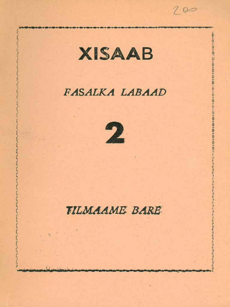 Xisaab Fasalka Labaad 2 Tilmaame Bare | PDF