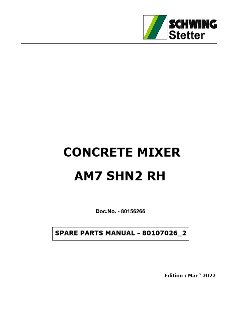 Spare Parts Manual Am7 Shn2 Rh Version - 80107026_02, Edition - Mar ...