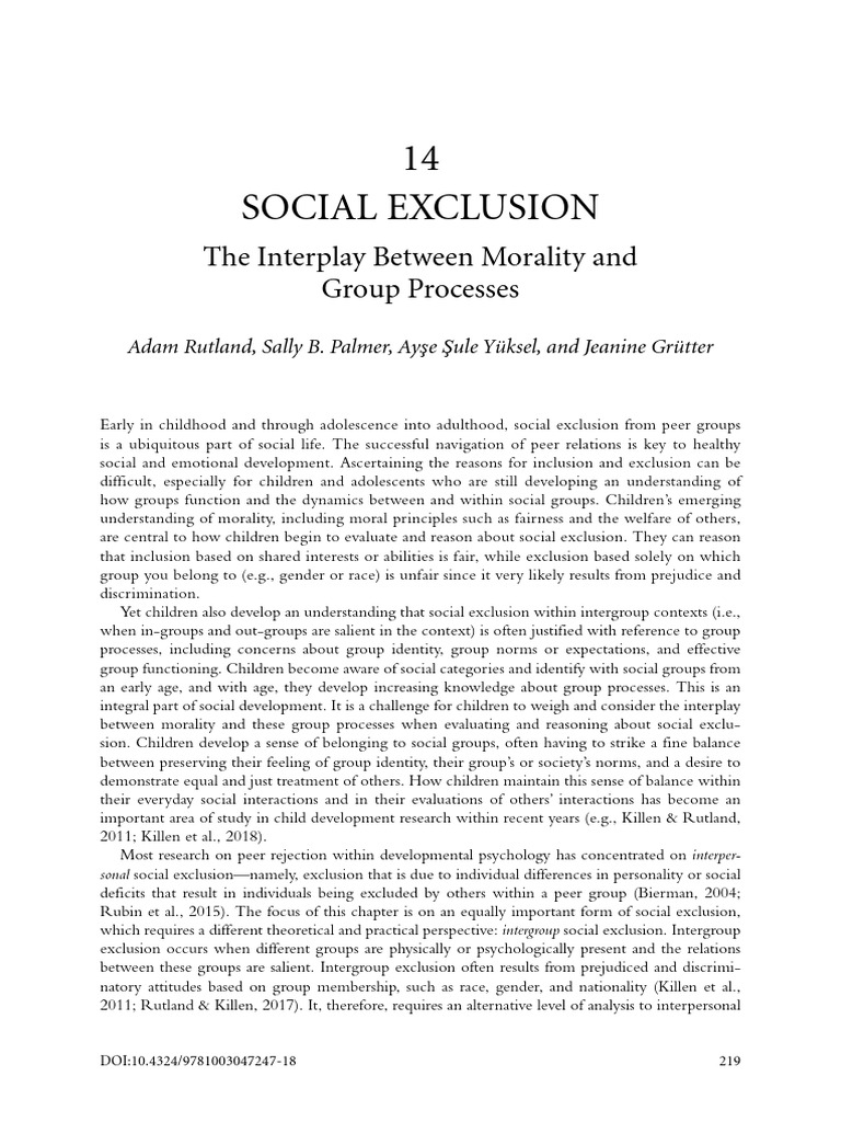 Social Exclusion 25 07 29 15 01 37 | PDF | Adolescence | Deviance ...